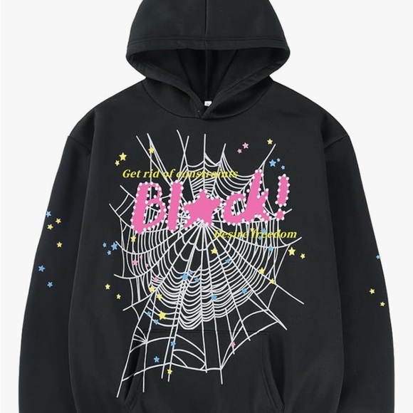 Spider | Shirts | Black Spider Y2k Cobweb Graphic Hoodie | Poshmark